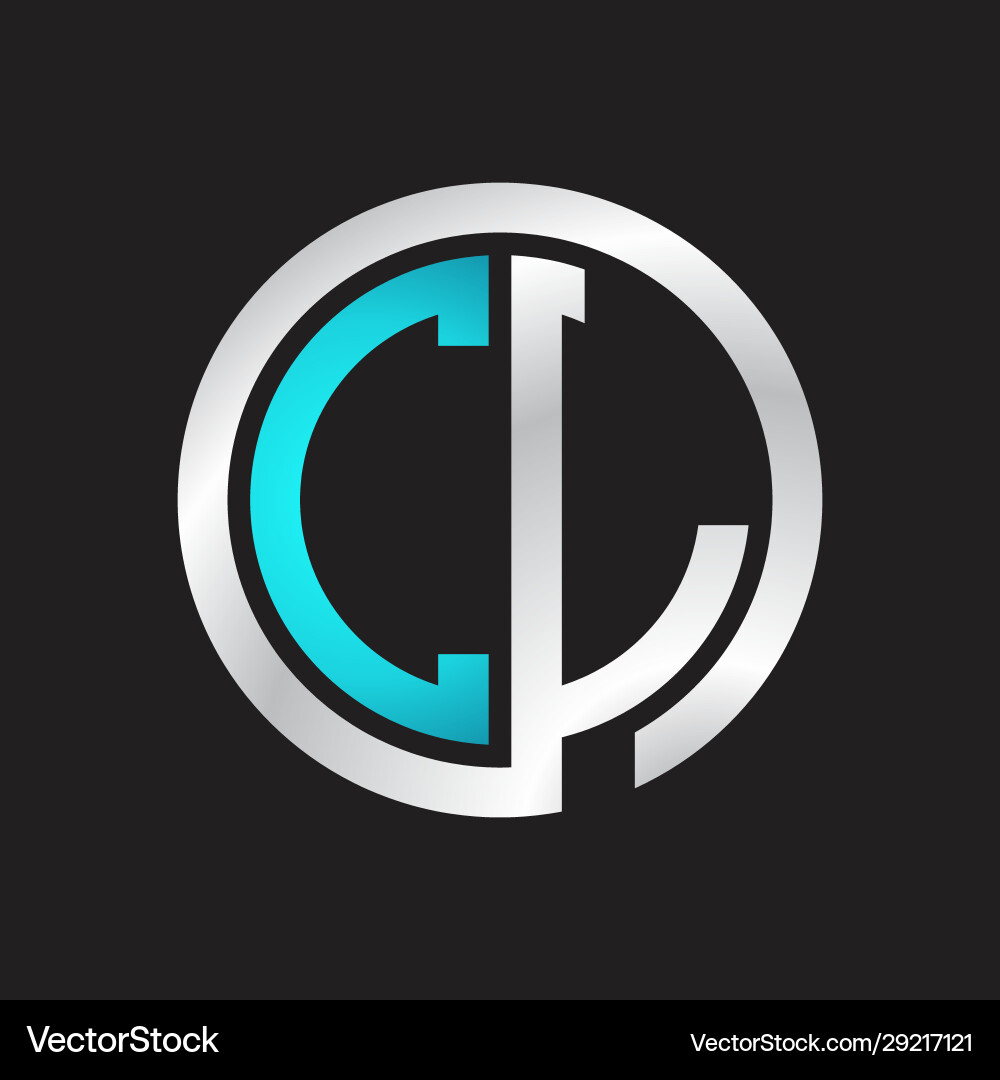 Cl initial logo verknüpft Kreis Monogramm Vektorbild