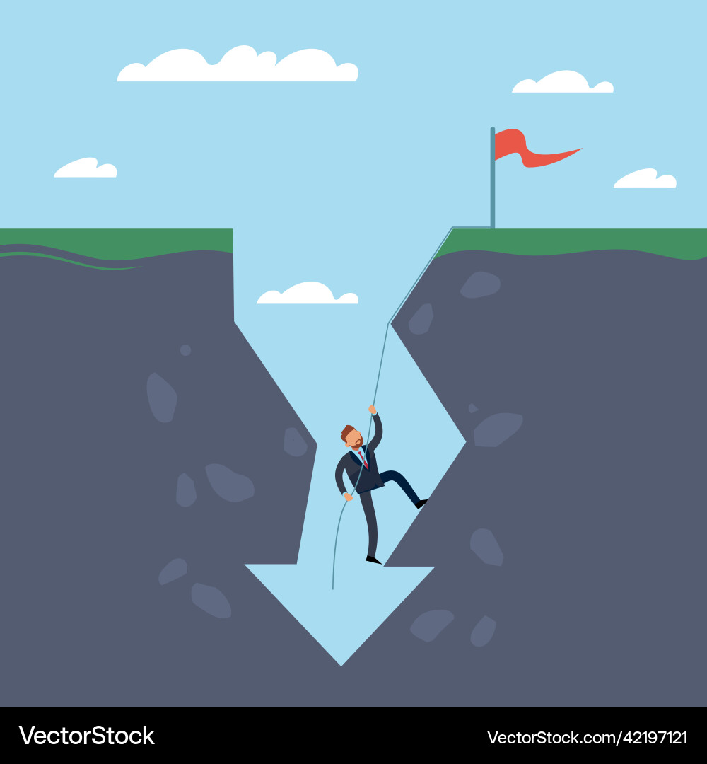 Getting out of difficult circumstances Royalty Free Vector