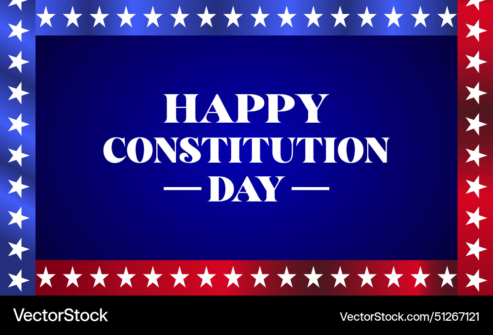 Happy constitution day text with usa flag design Vector Image