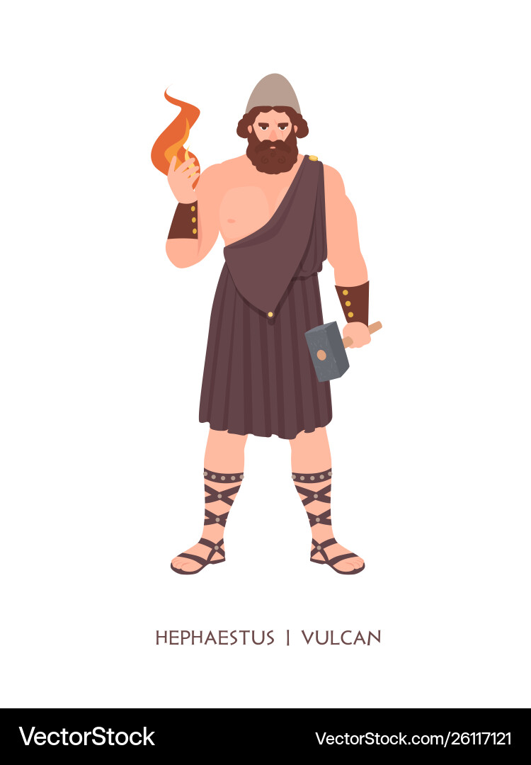 Hephaestus or vulcan - god deity blacksmiths Vector Image