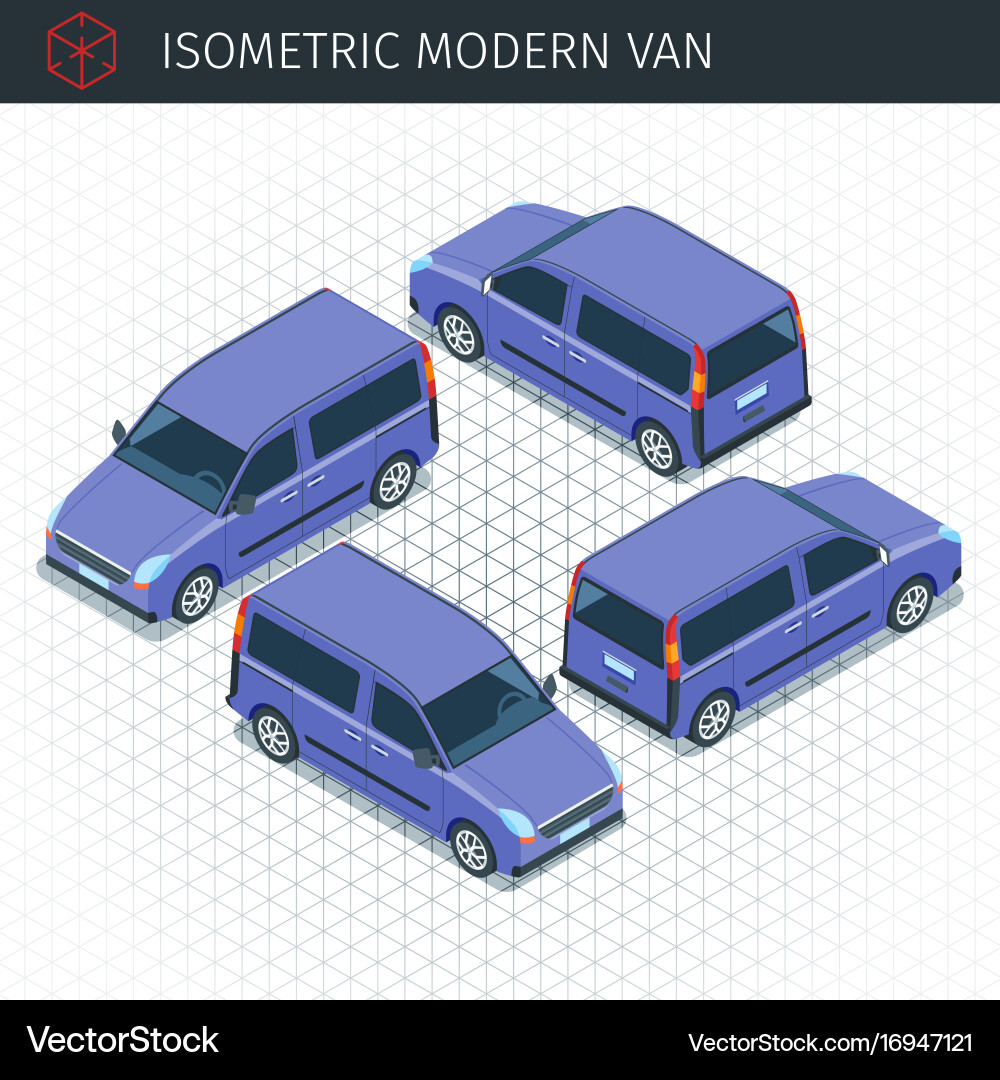 Isometrischer moderner Van Lizenzfreies Vektorbild
