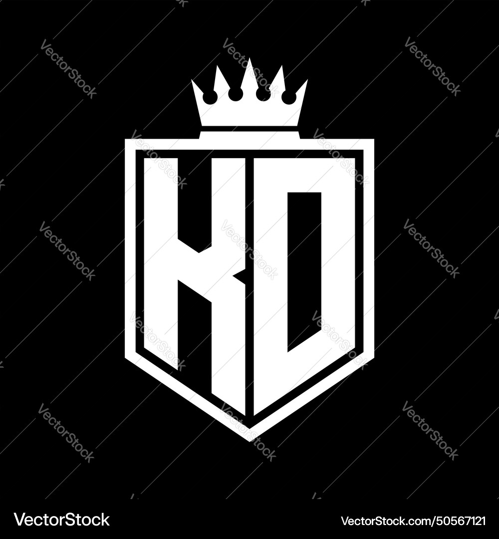 Kd logo monogram bold shield geometric shape Vector Image