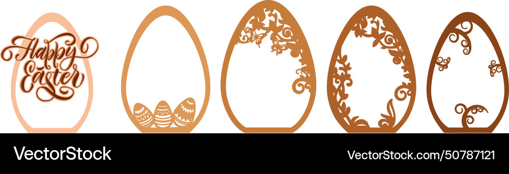 Layered Easter Egg Templates Royalty Free Vector Image