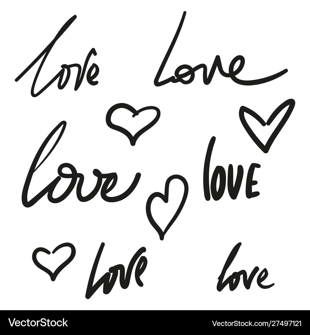 Love Handwriting Phrase Royalty Free Vector Image