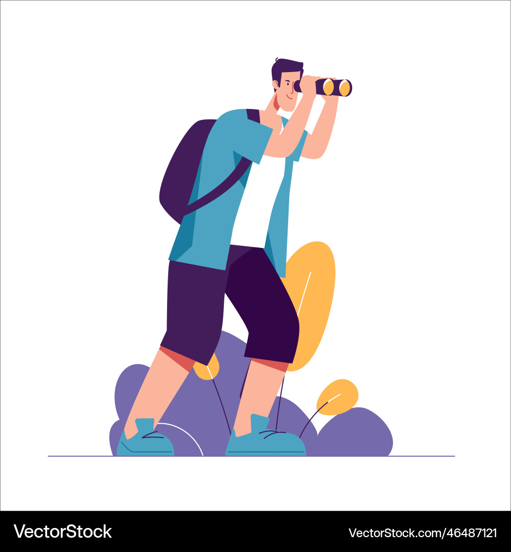 Man tourist traveler Royalty Free Vector Image