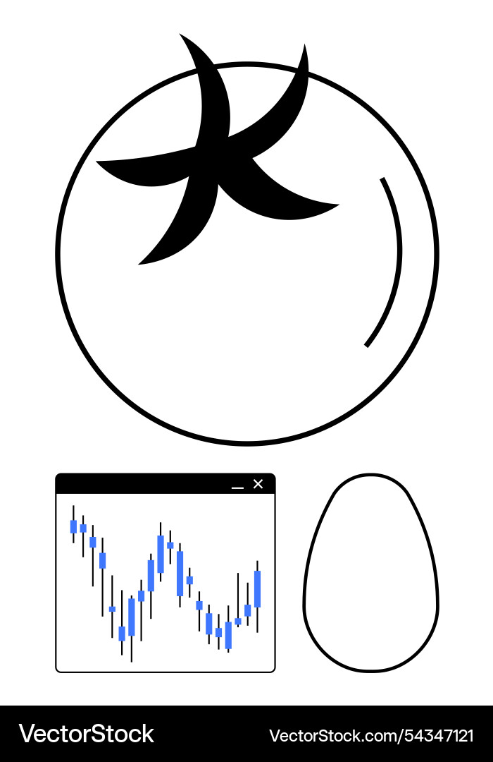 Modern minimalist black and white abstract design Vector Image