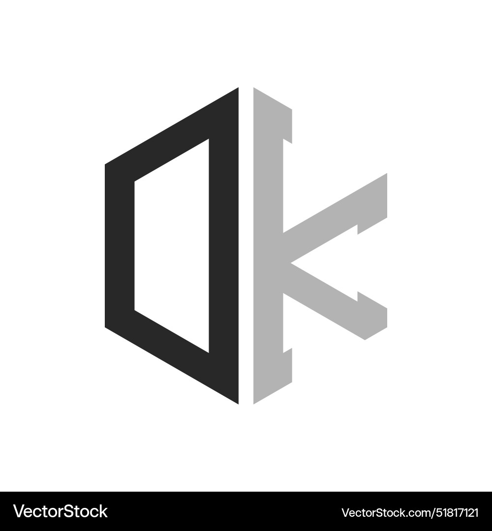 Modern unique hexagon letter dk logo design Vector Image