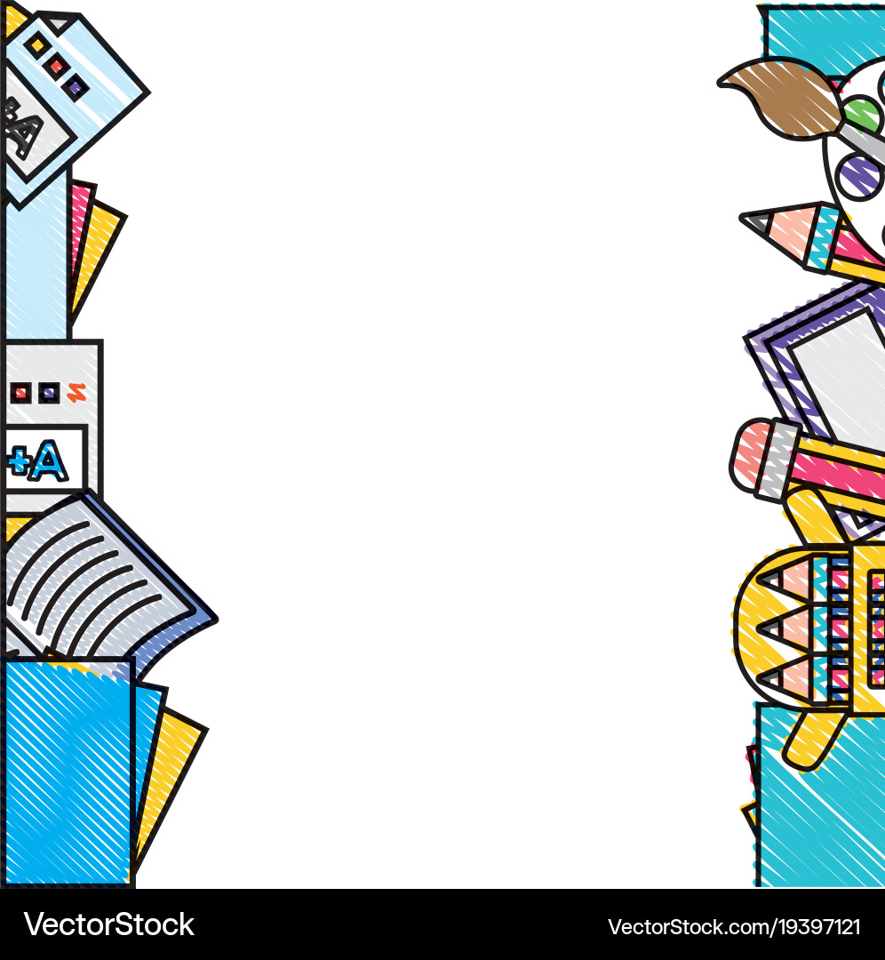 School Tools & Education Background Royalty Free Vector