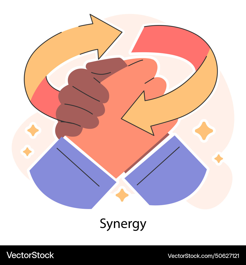 Synergy cooperation for additional business Vector Image