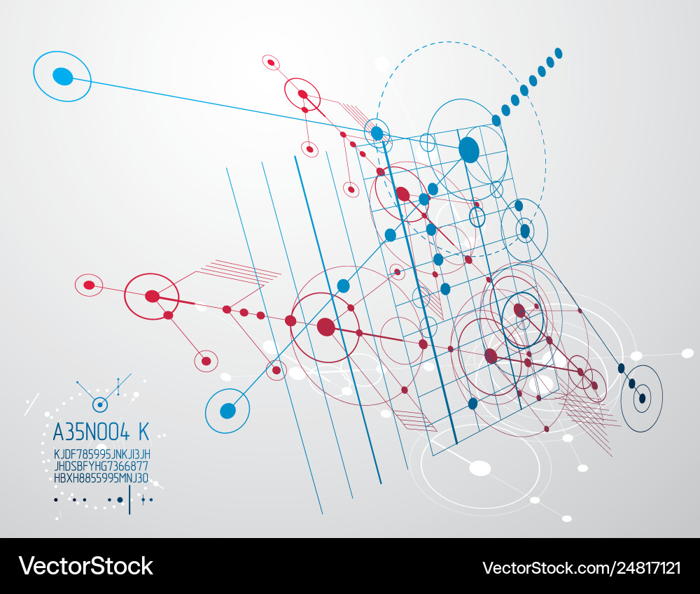 Technical plan abstract engineering draft for use Vector Image