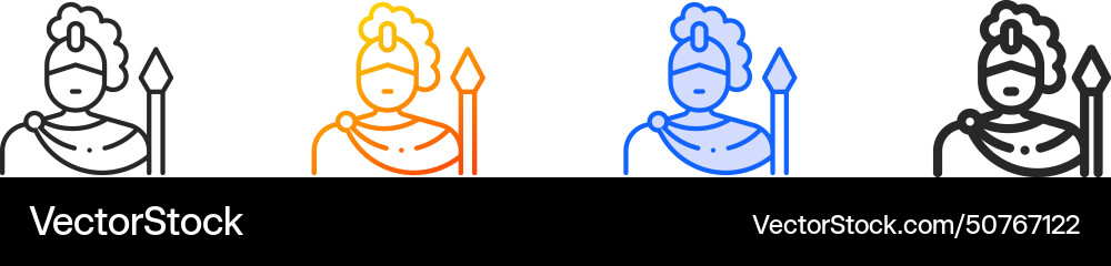 Ares iconthin linear gradient blue stroke Vector Image