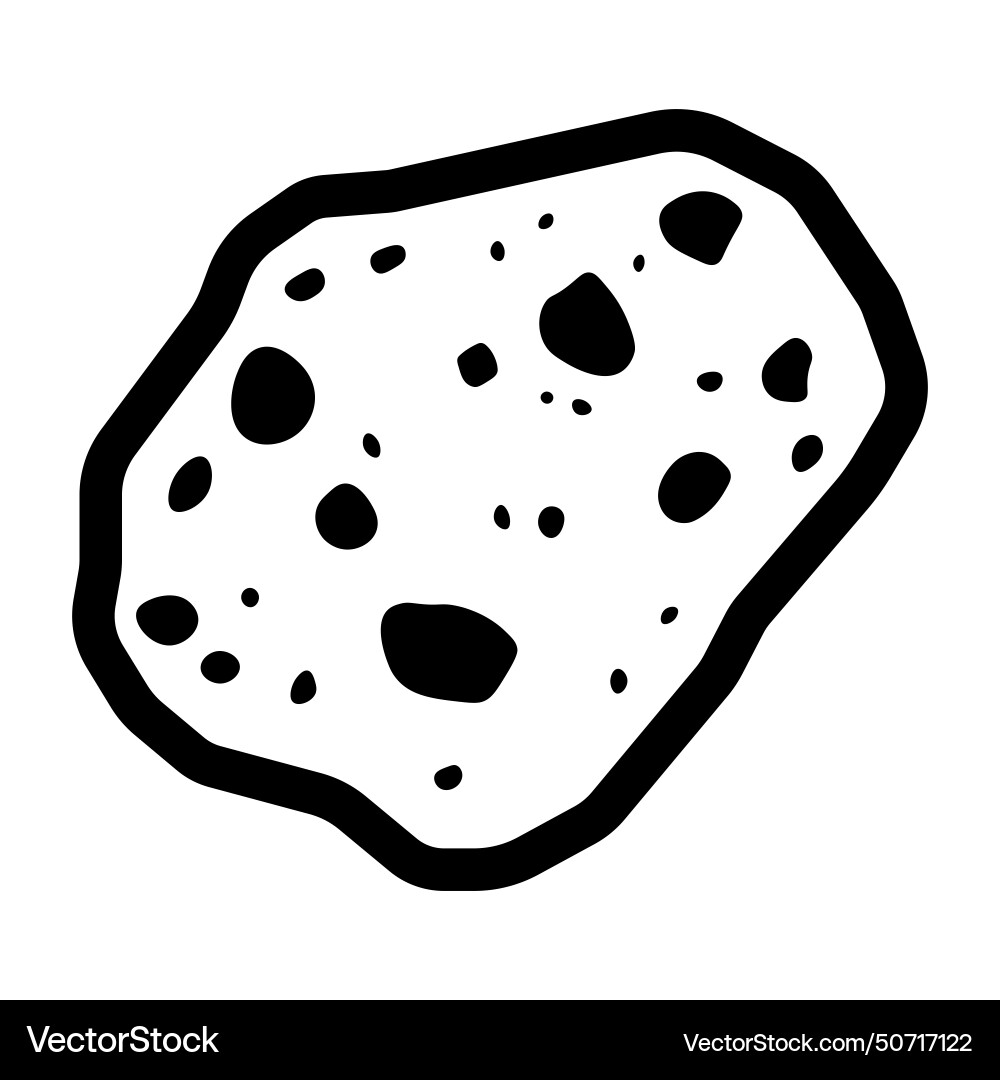 Black asteroid icon on white background Royalty Free Vector