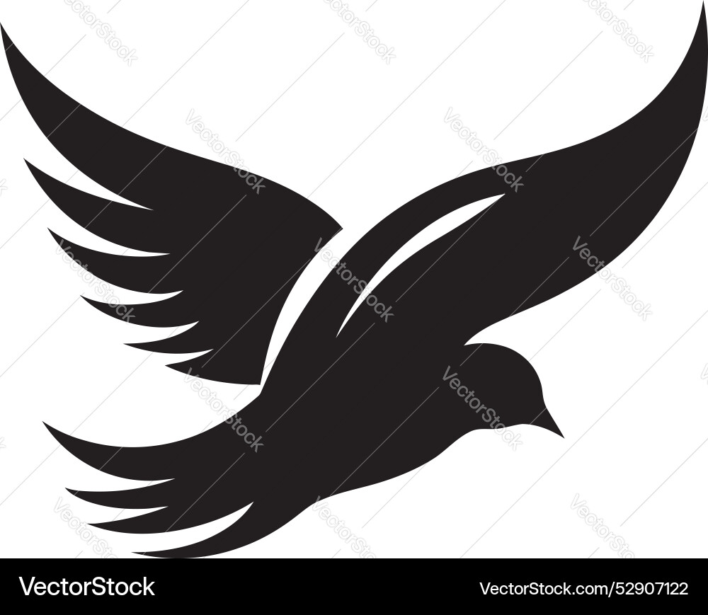 Black dove logo with hand drawn background Vector Image