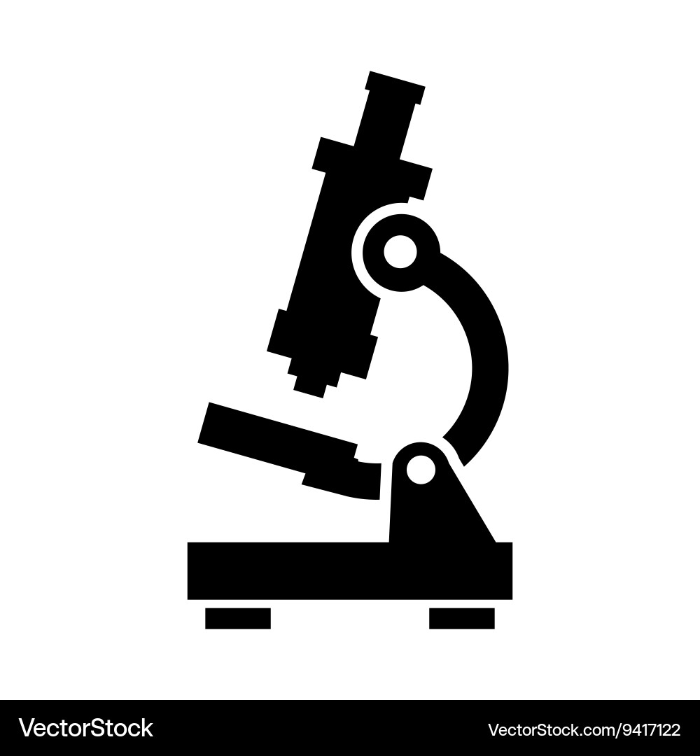 Black microscope icon Royalty Free Vector Image