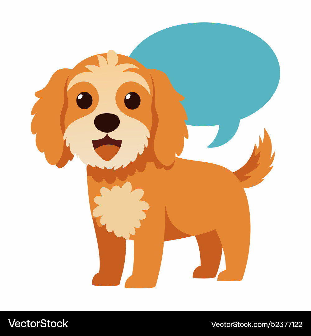 Cockapoo dog speaks kawaii Royalty Free Vector Image