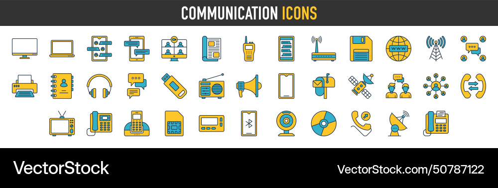 Communication icons pack Royalty Free Vector Image
