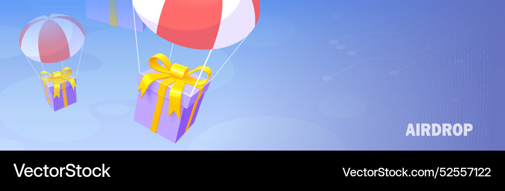 Crypto airdrop banner gift concept Royalty Free Vector Image