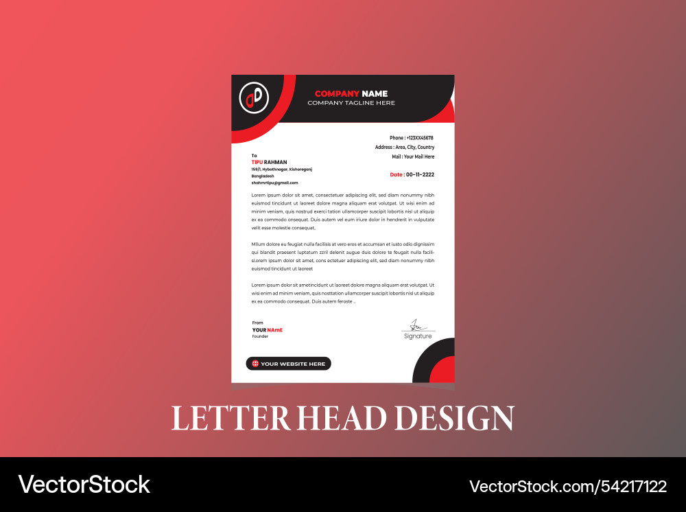Custom letterhead design for professional business