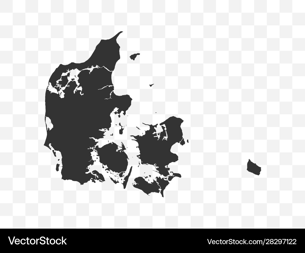 Denmark Map - Transparent Background Royalty Free Vector