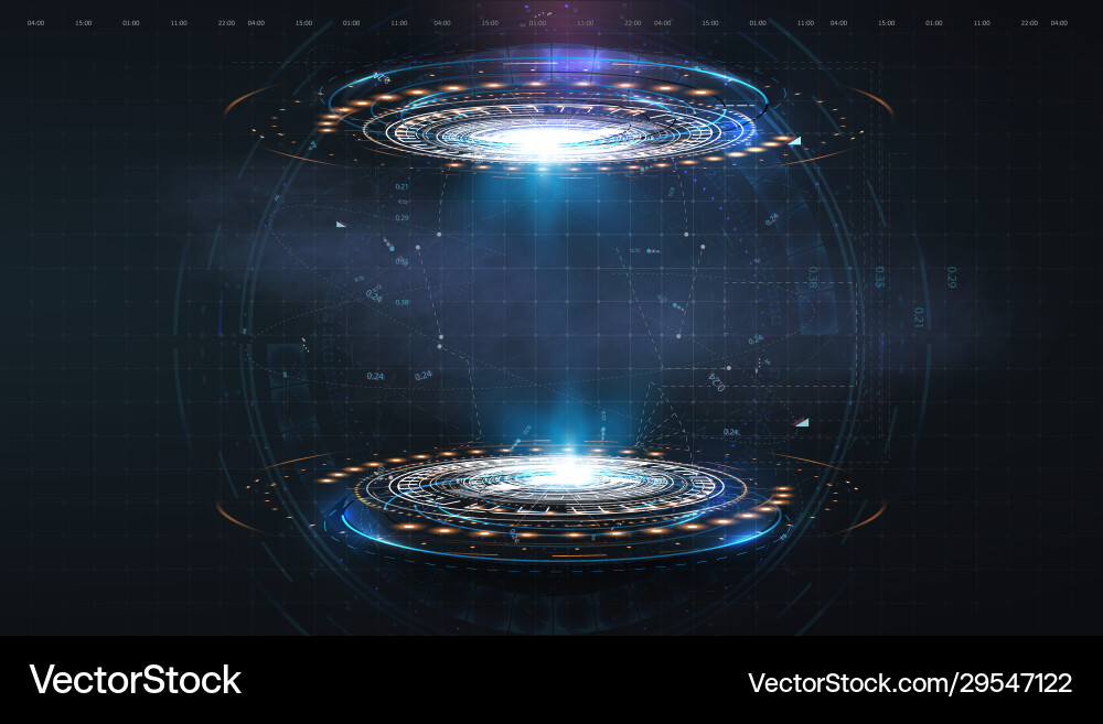 Futuristic circle hud gui ui interface Royalty Free Vector