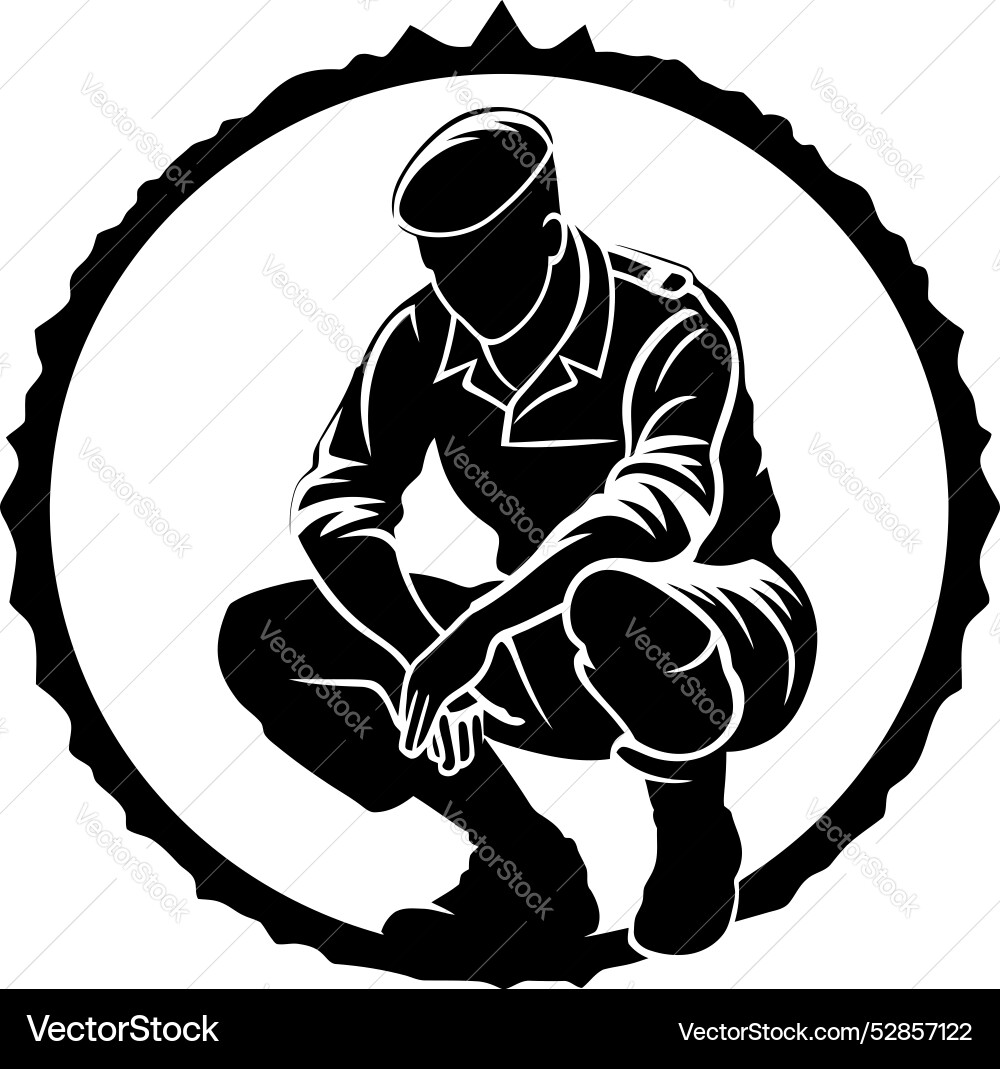 Honorbound honor kneeling soldier icon design Vector Image