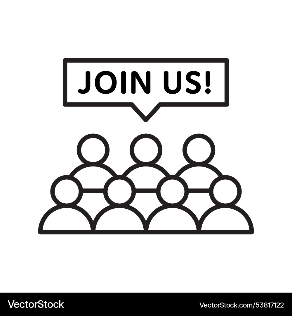 Join us icon symbol for hiring subscription Vector Image