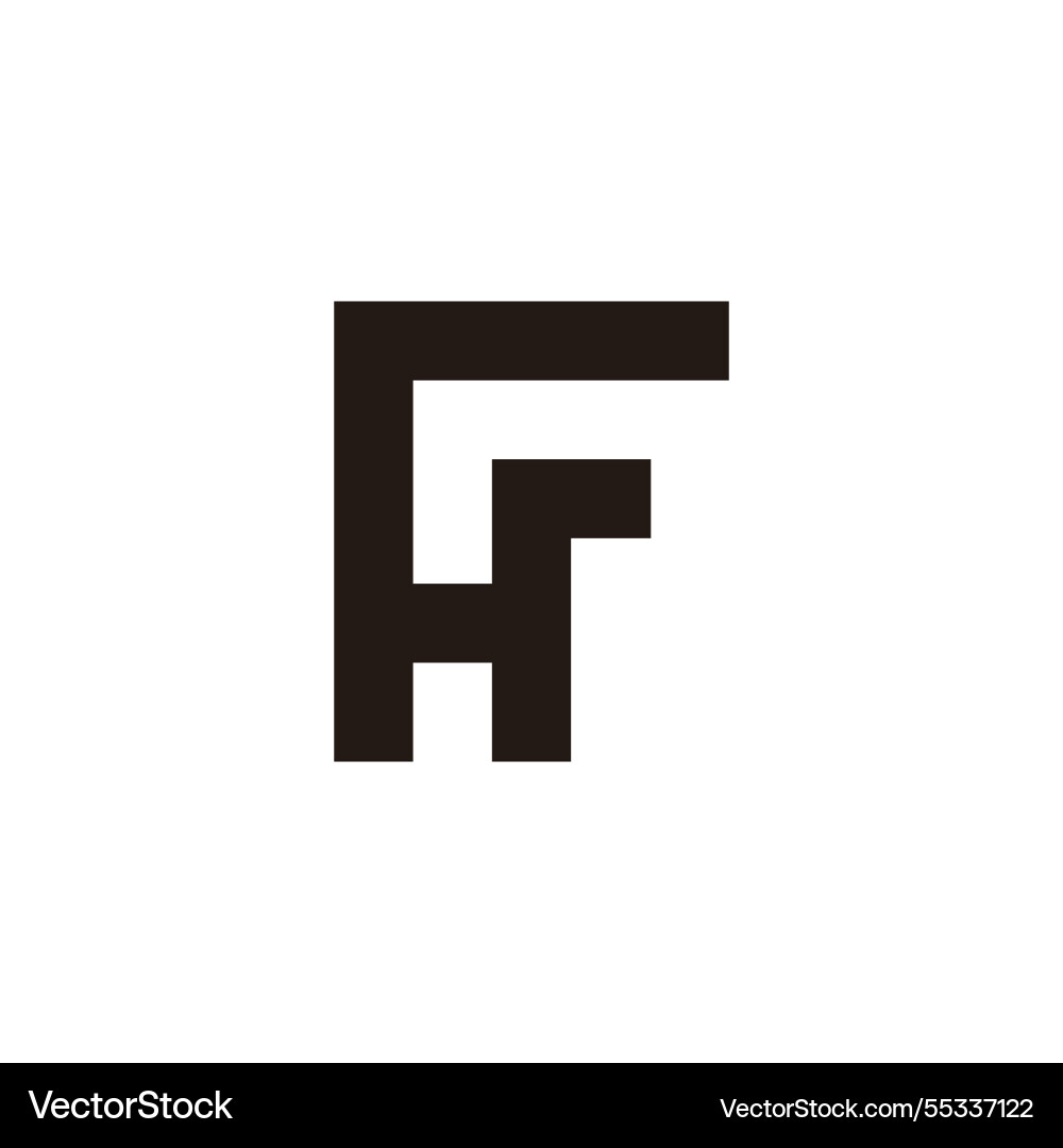 Letter fh simple stripe geometric lines logo Vector Image