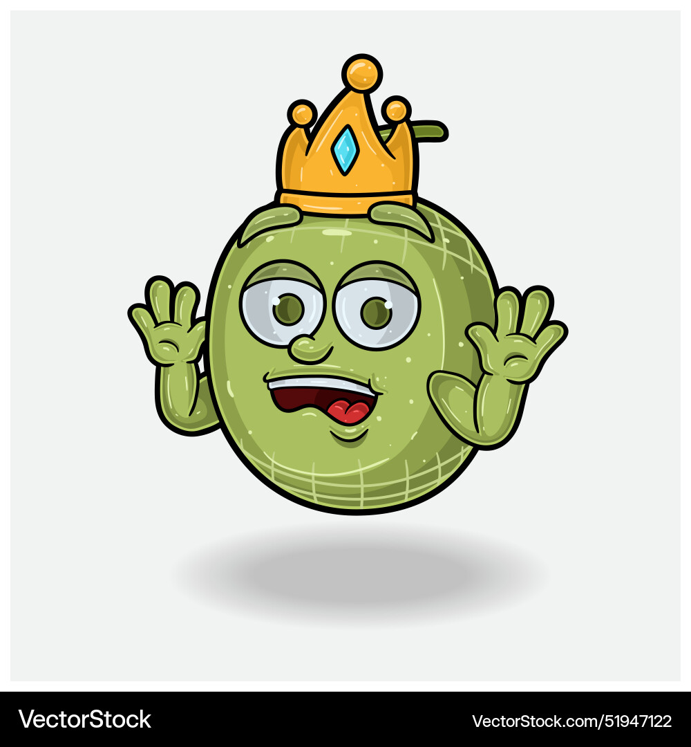 Melon fruit mascot cartoon with shocked expression