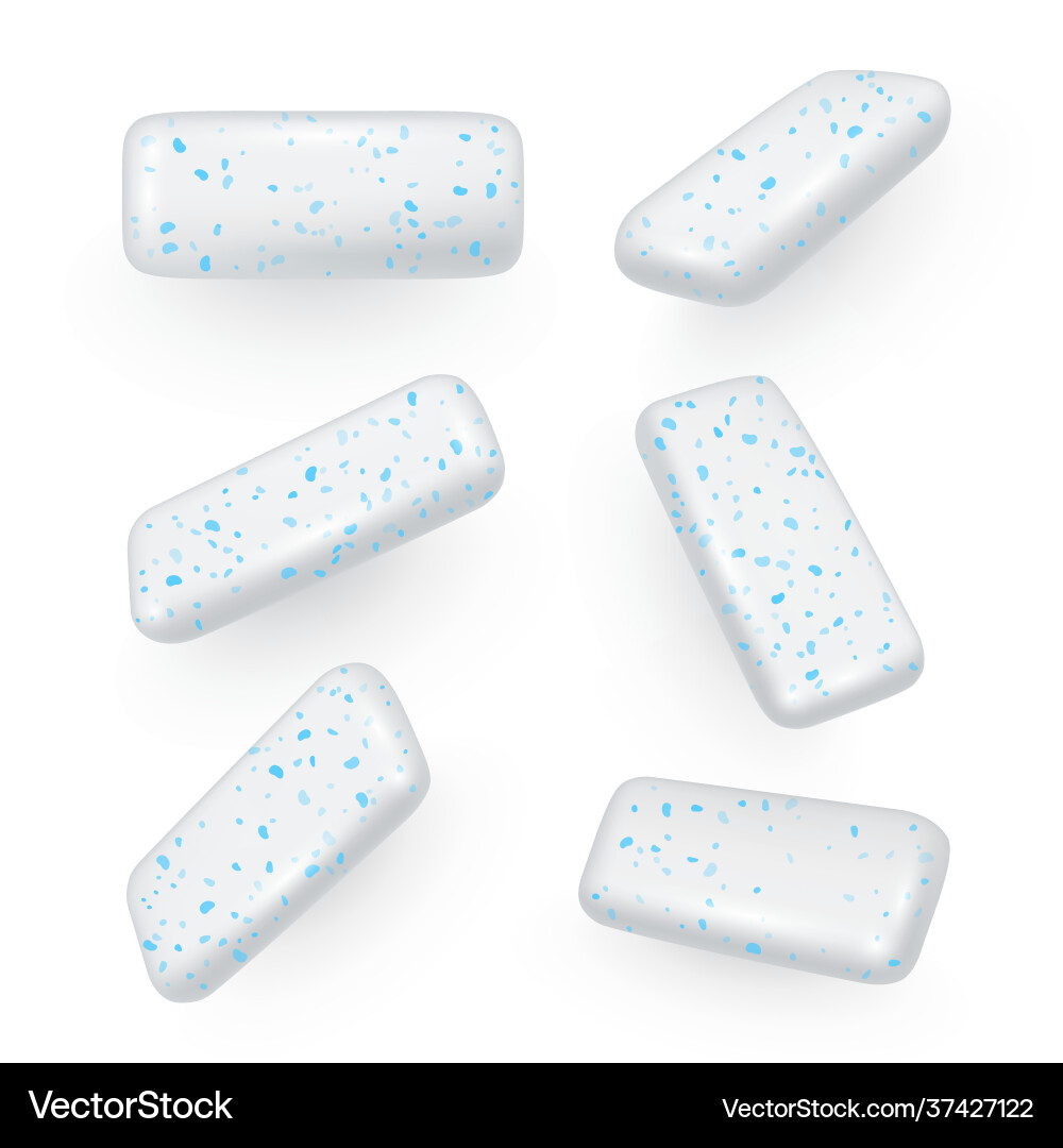 Mint chewing gum with blue inclusions realistic Vector Image