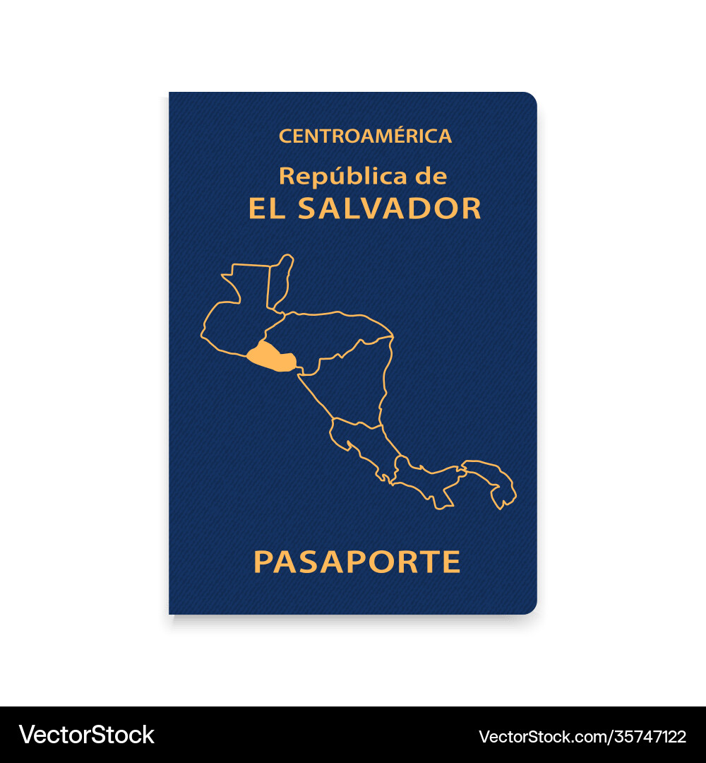 Passport el salvador citizen id template Vector Image