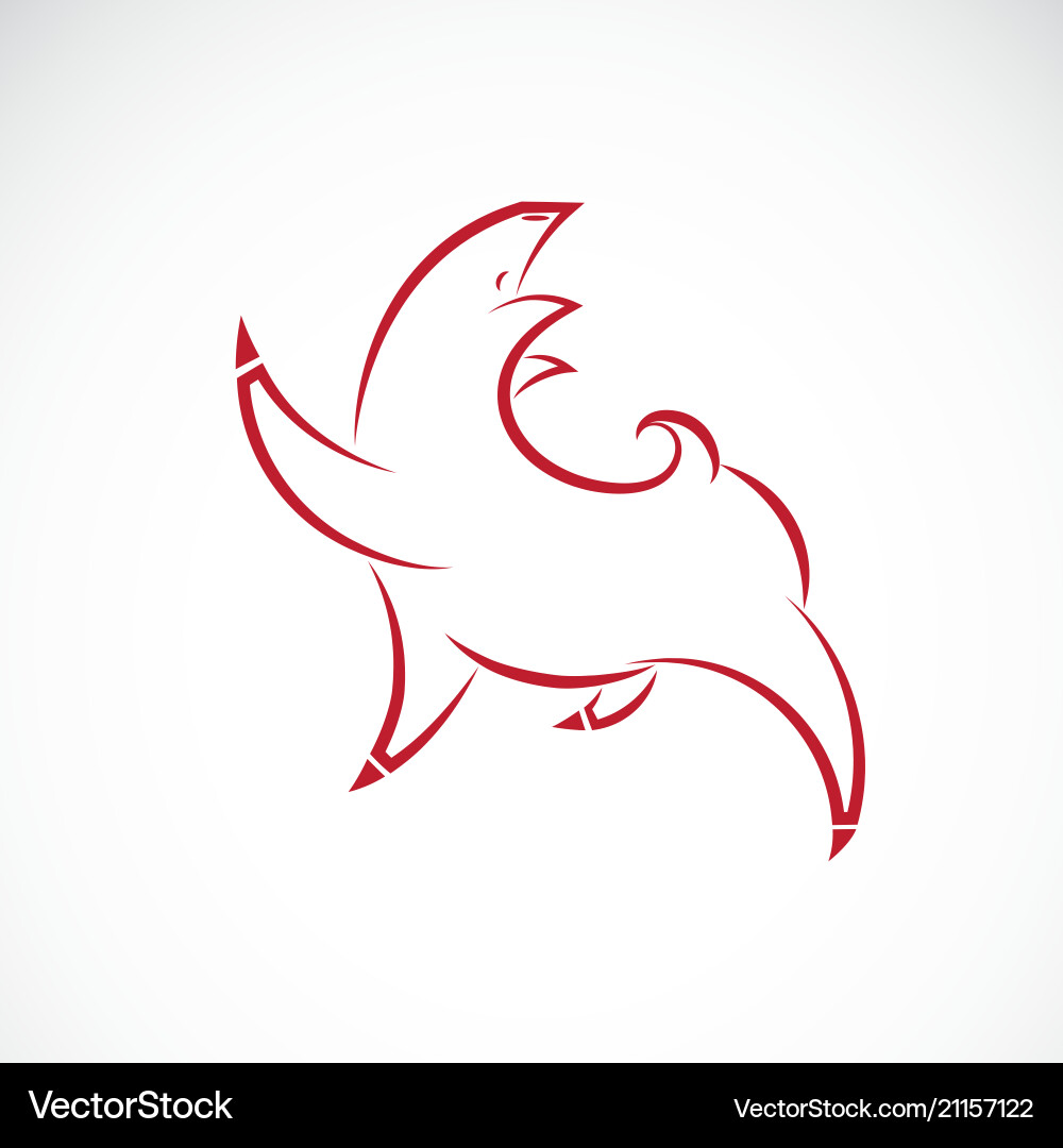 Red pig design on white background farm animal Vector Image