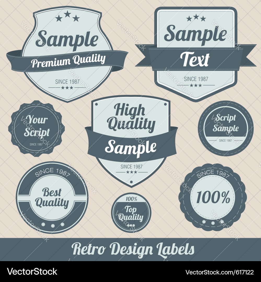 Retro labels Royalty Free Vector Image - VectorStock