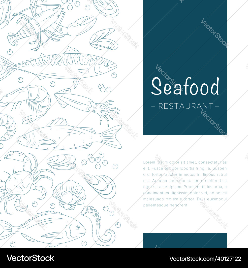 Seafood menu Royalty Free Vector Image - VectorStock
