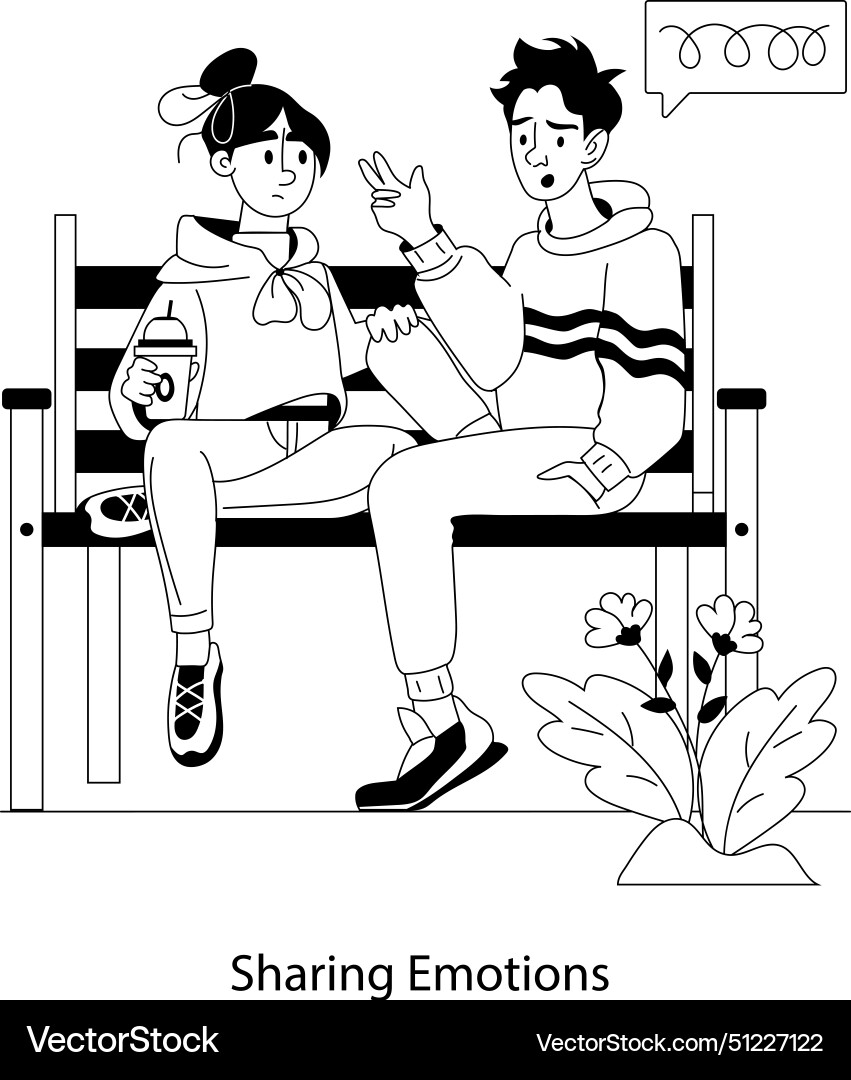 Sharing emotions Royalty Free Vector Image - VectorStock