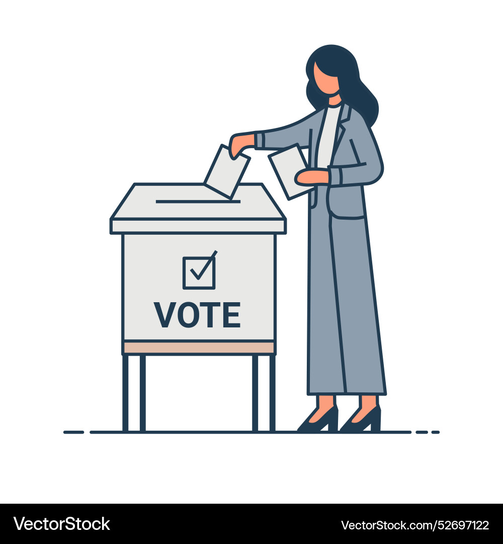 Woman Voting - Election Campaign Royalty Free Vector Image
