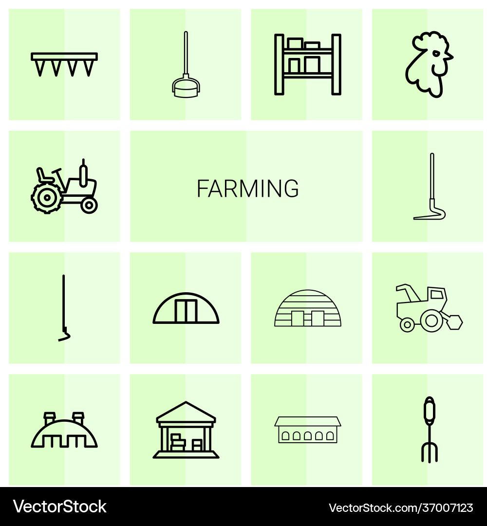 14 farming icons Royalty Free Vector Image - VectorStock