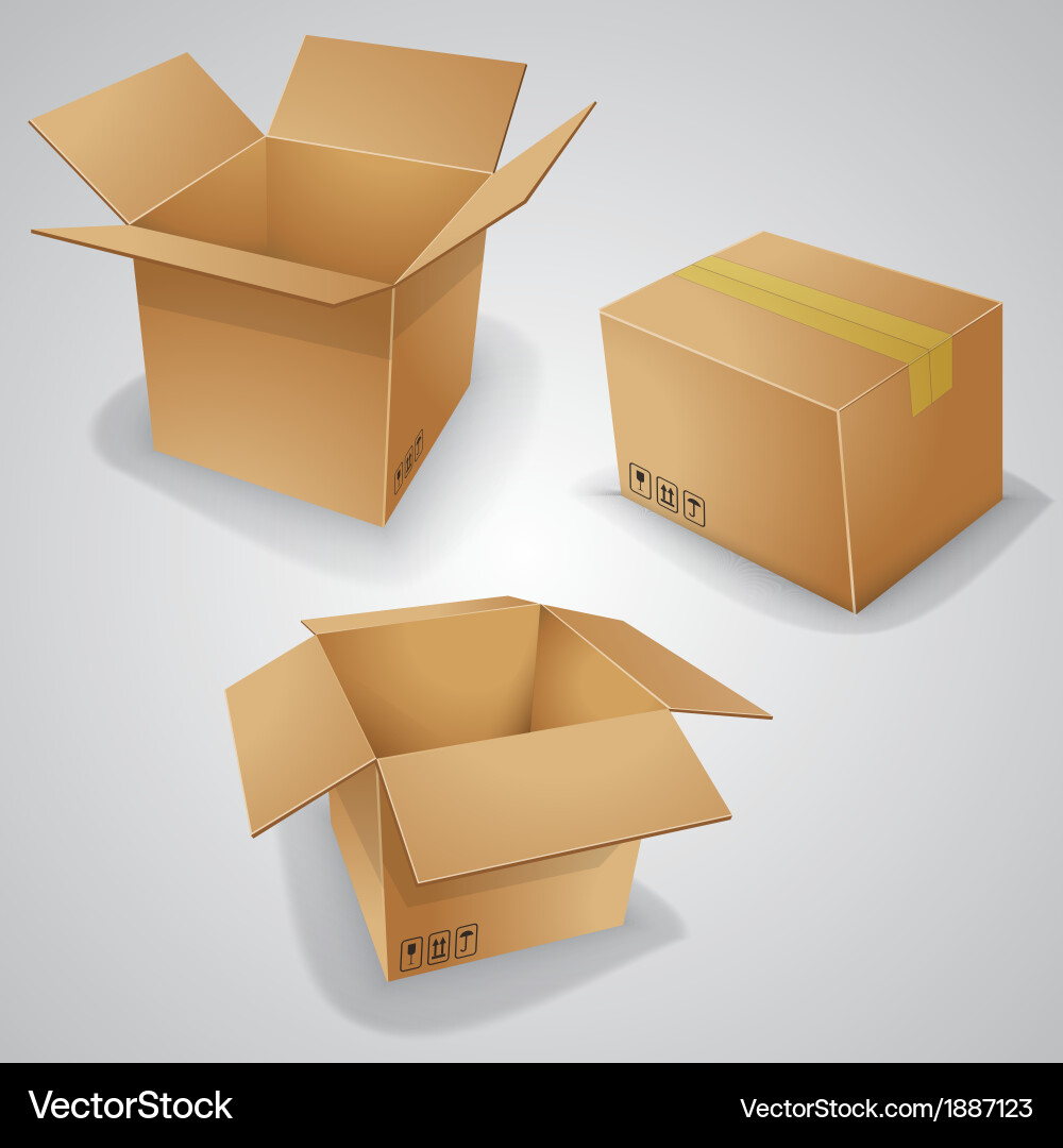 Cardboard boxes Royalty Free Vector Image - VectorStock