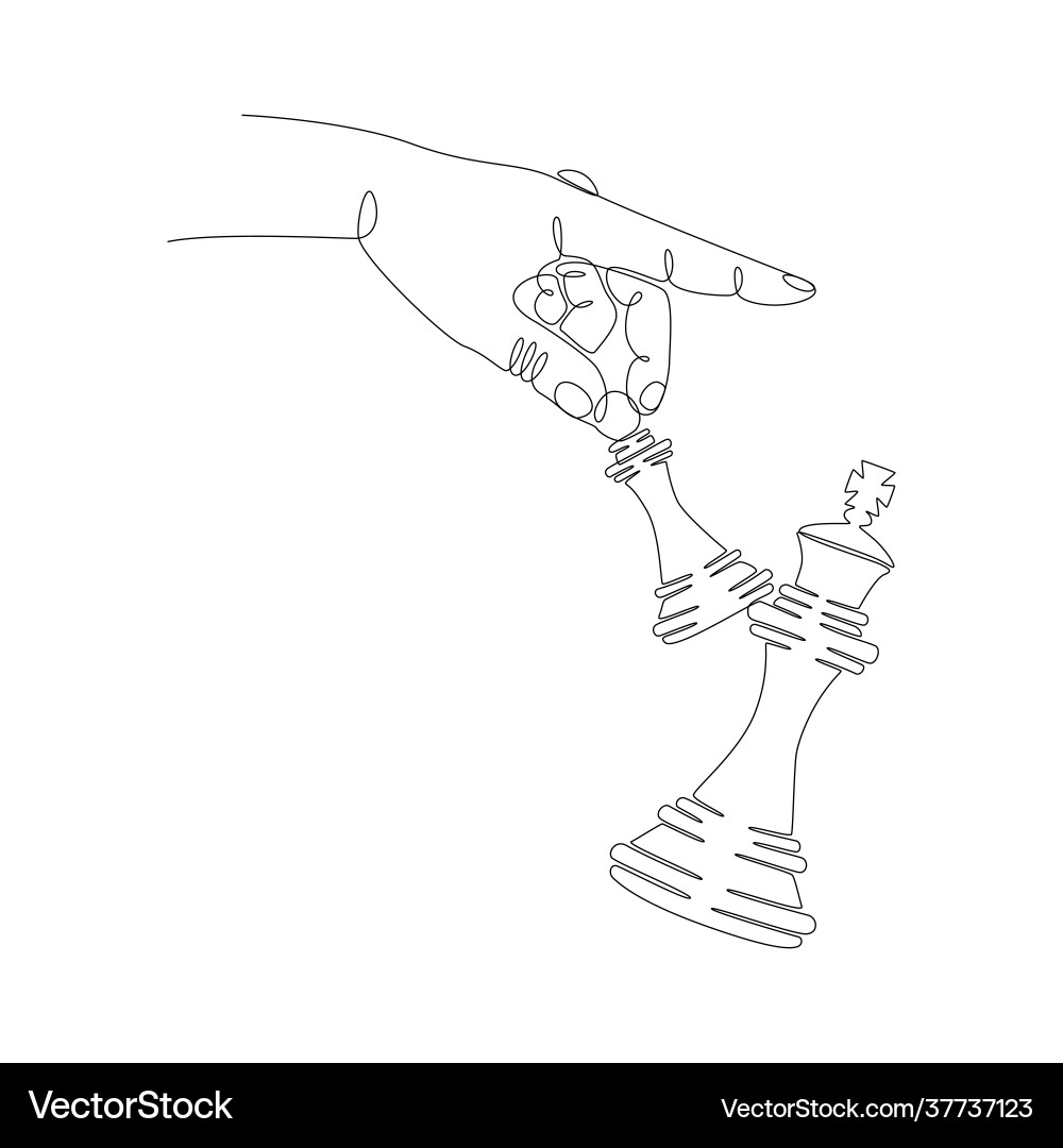 Drawing one continuous line hands holding Vector Image