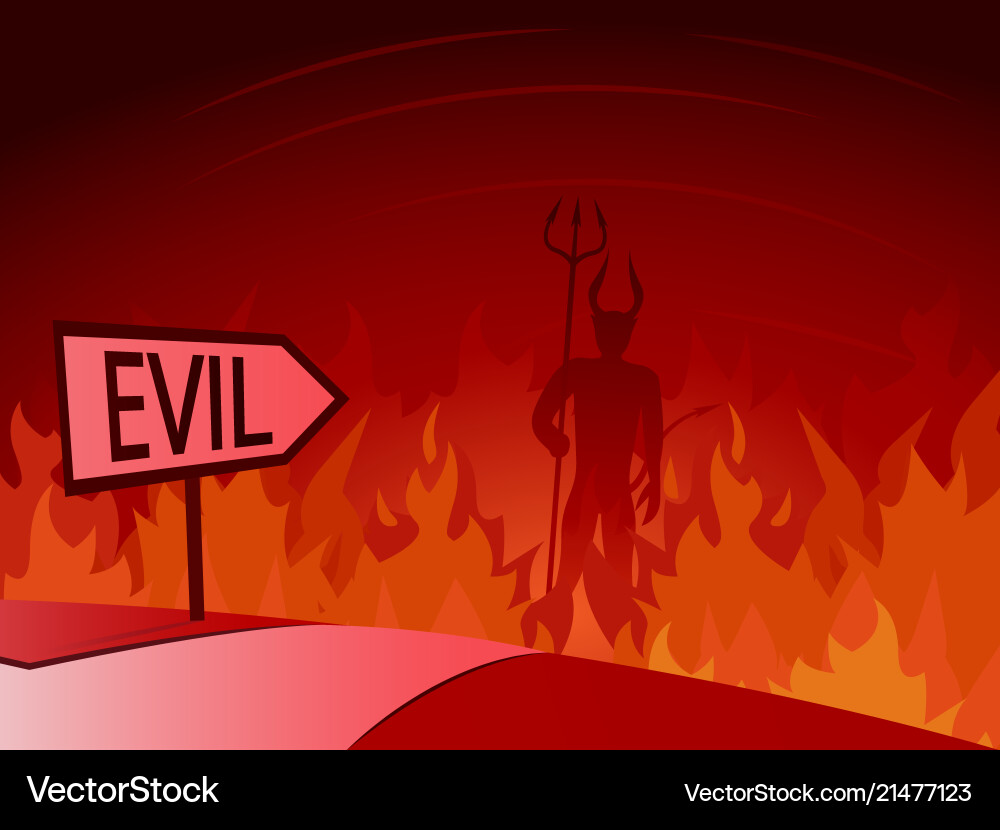 Evil and road to hell Royalty Free Vector Image