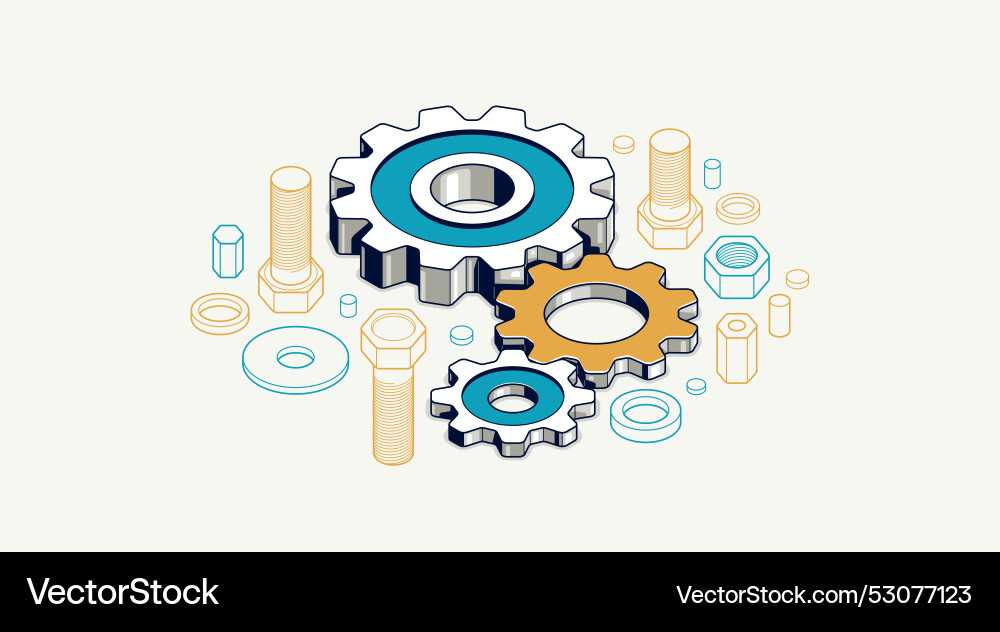 Mechanical engineering concept gears and cogs Vector Image