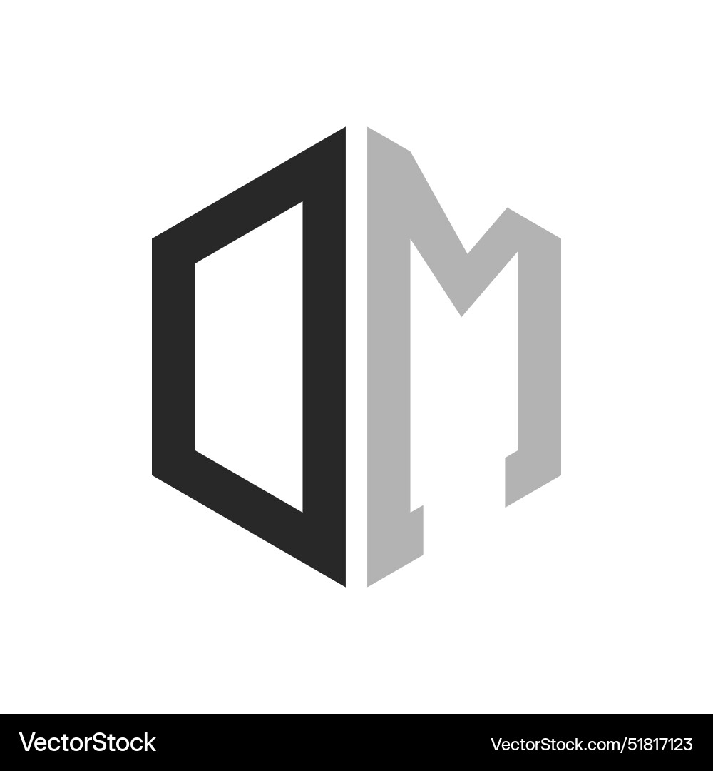 Modern unique hexagon letter dm logo design Vector Image