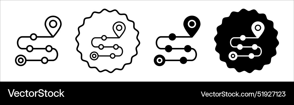 Roadmap icon symbol set collection simple Vector Image