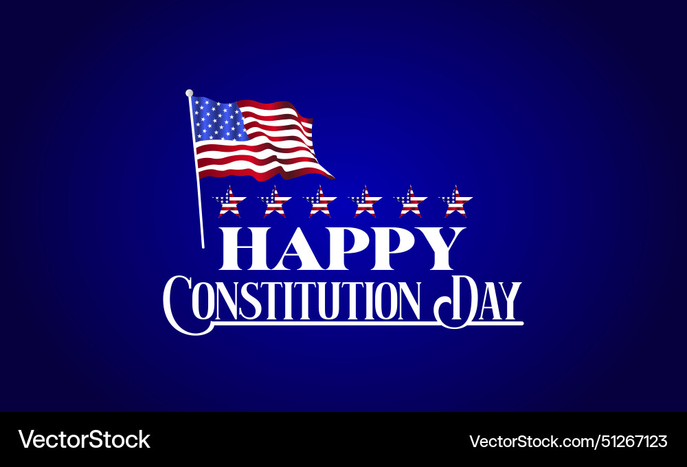 Stylish happy constitution day text with usa flag Vector Image