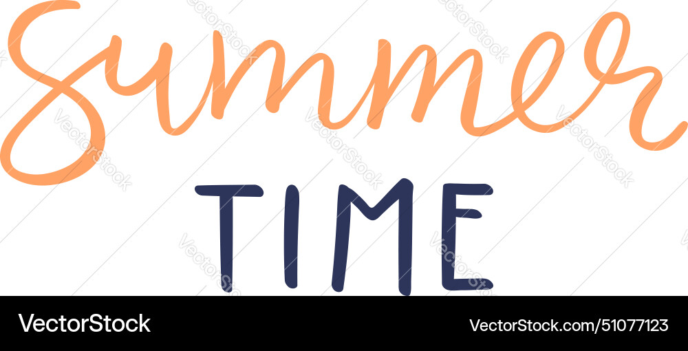 Summer time handwritten typography hand lettering Vector Image