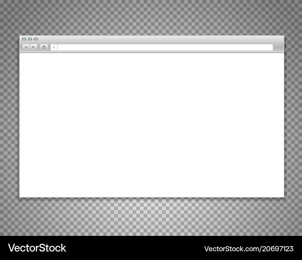 Website window mockup isolated on transparent Vector Image