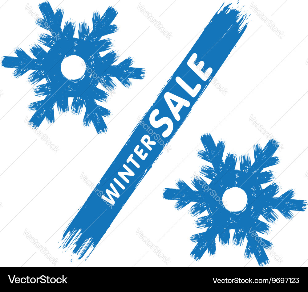 Winter sale label Royalty Free Vector Image - VectorStock