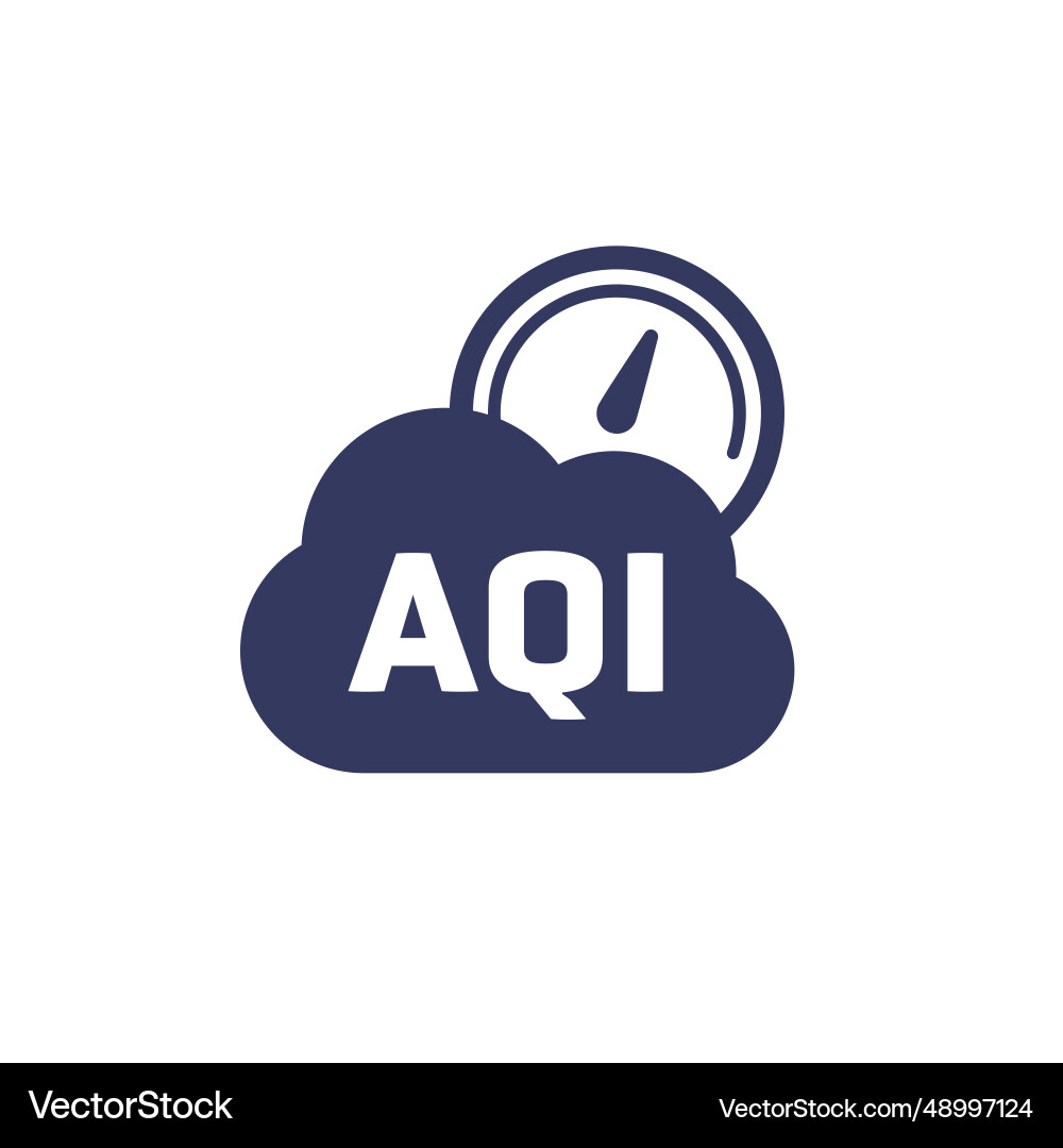 Air quality index aqi icon on white Royalty Free Vector Air quality index aqi icon on white Royalty Free Vector