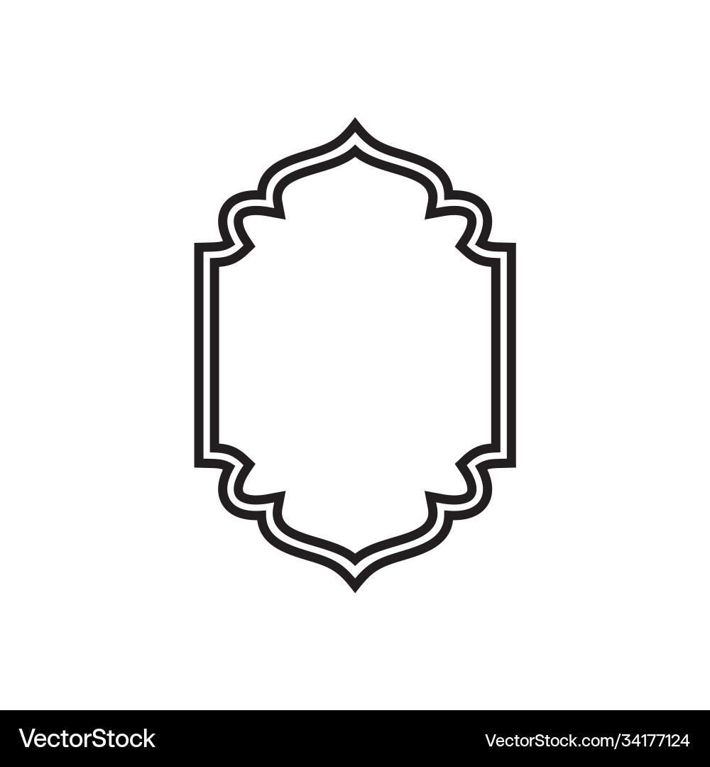 Black islamic frame border design template Vector Image