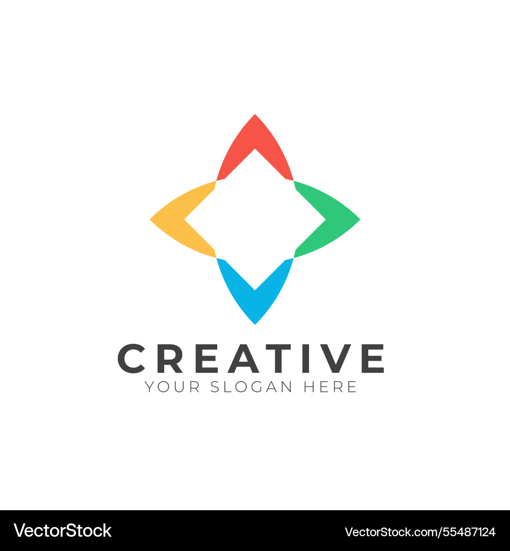 Colorful abstract geometric logo design Royalty Free Vector