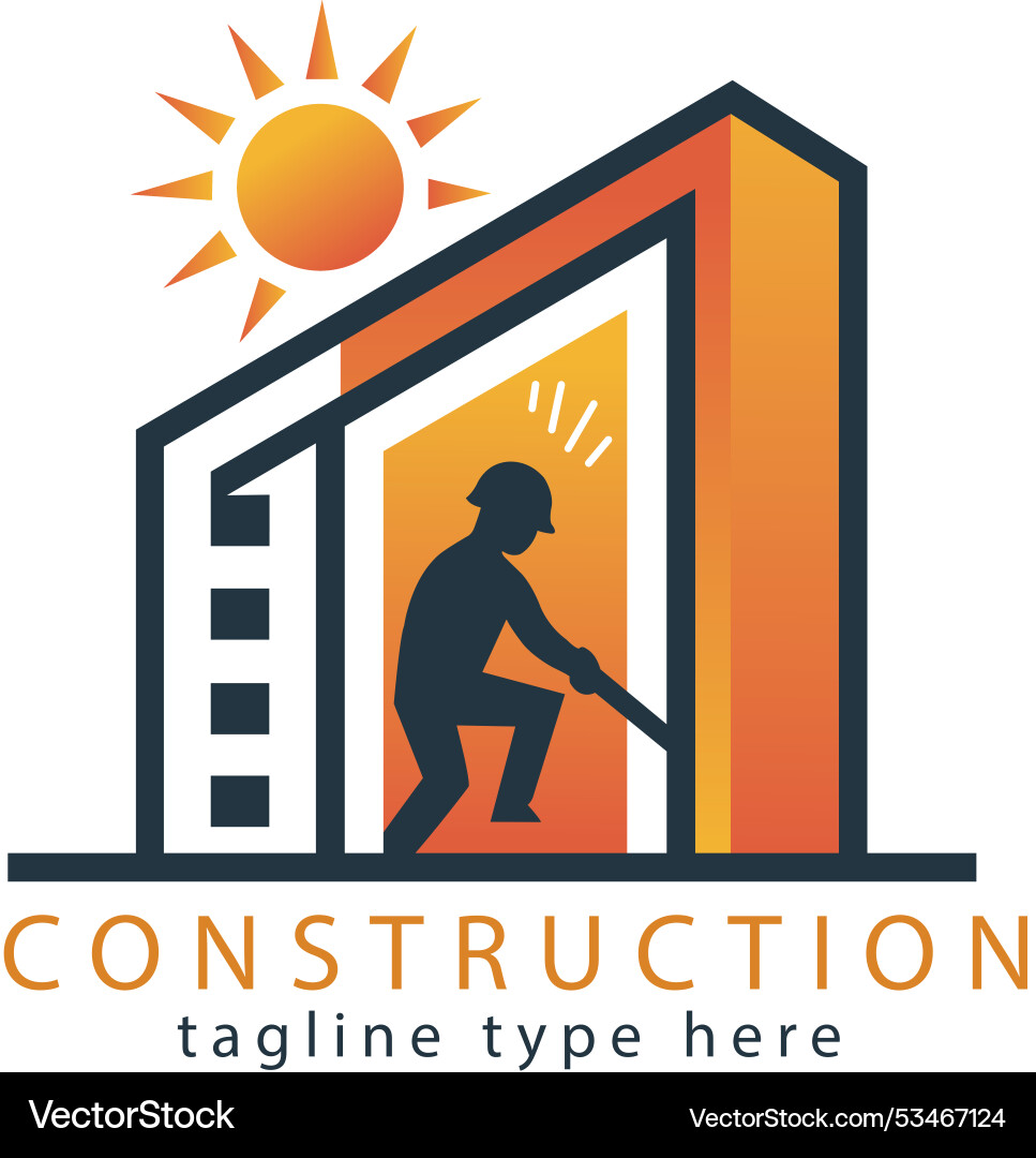 Construction and real estate company logo design Vector Image